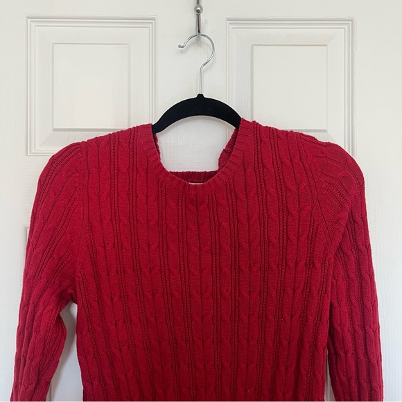 Sweaters | Vintage Red Cable Knit Sweater | Poshmark